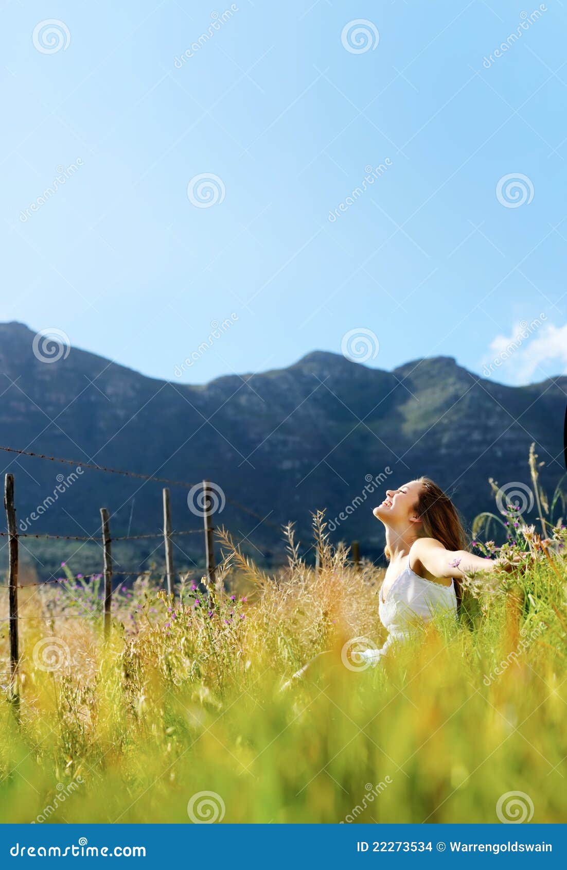Panoramic freedom girl stock photo. Image of field, health - 22273534