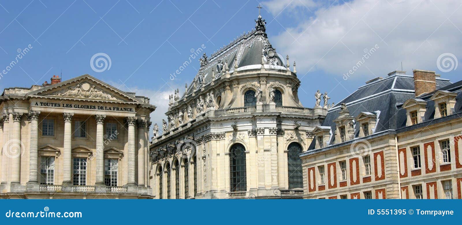 Panoramic of the Front of Versailles Palace Stock Image - Image of ...