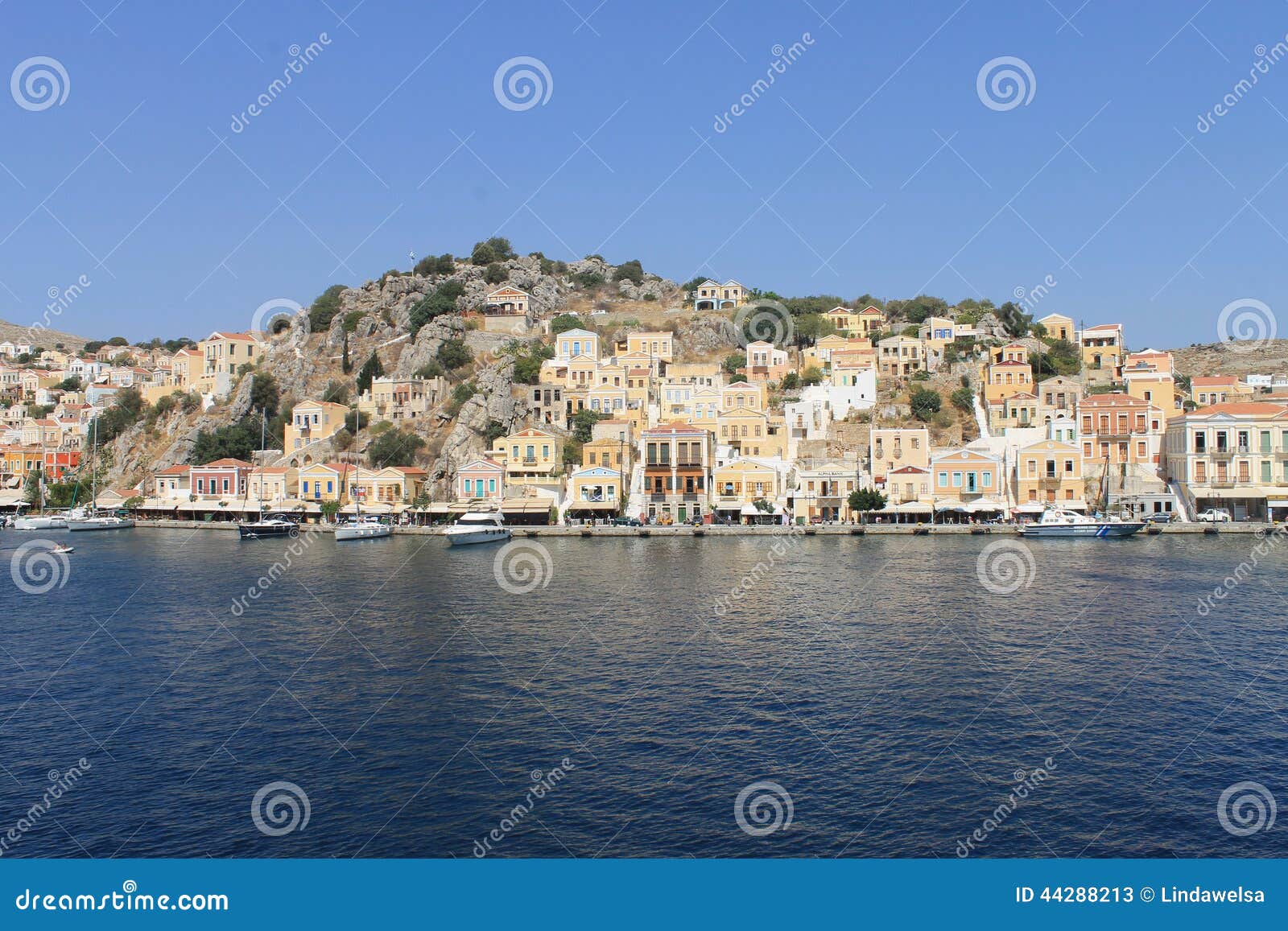 Panoramic greek island editorial stock photo. Image of blue - 44288213