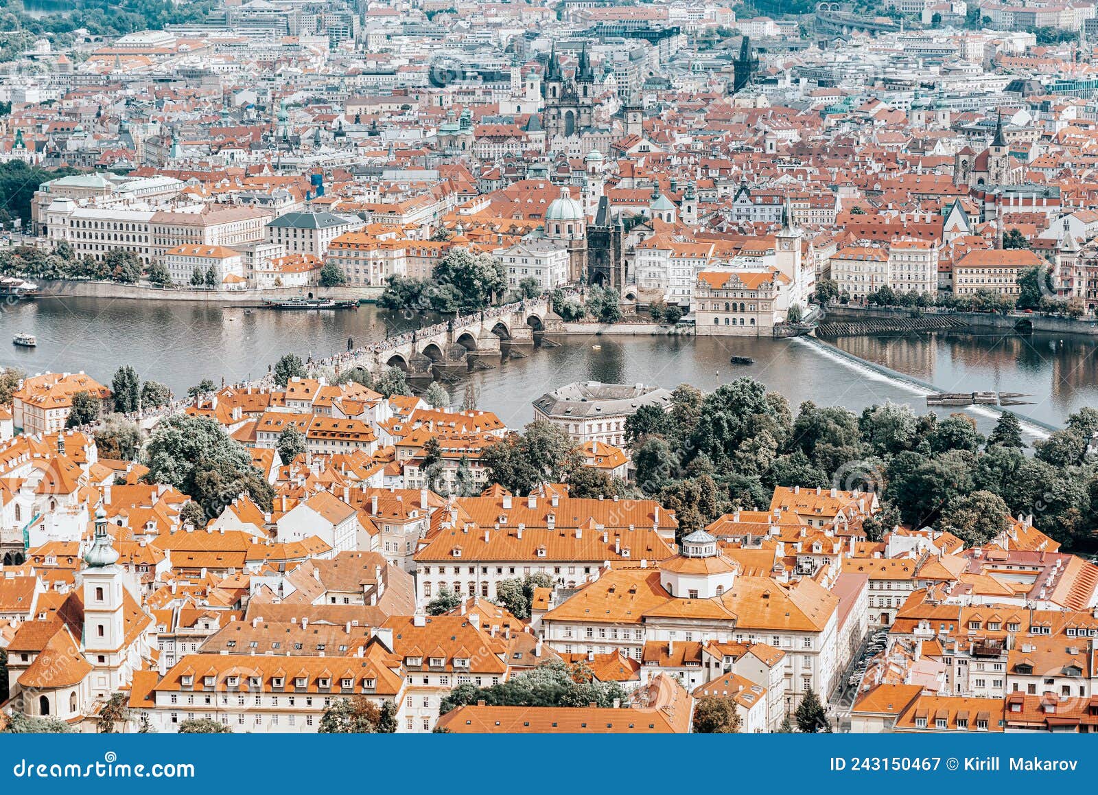 Panoramic High-angle View of Prague Cityscape. Czech Republic Stock ...