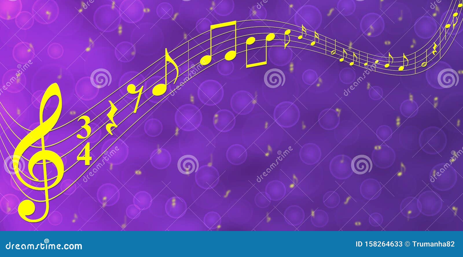 Purple And Gold Music Notes