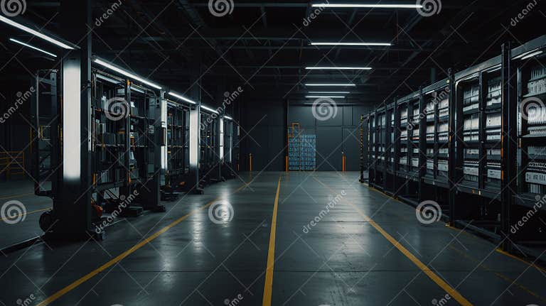 A Panoramic Image of a Fully Automated Robotic Dark Store Warehouse ...