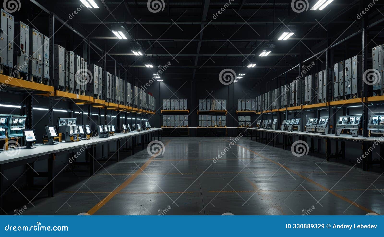A Panoramic Image of a Fully Automated Robotic Dark Store Warehouse ...