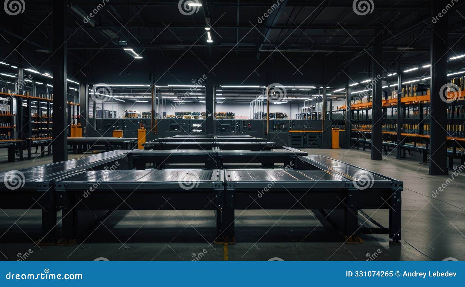 A Panoramic Image of a Fully Automated Robotic Dark Store Warehouse ...