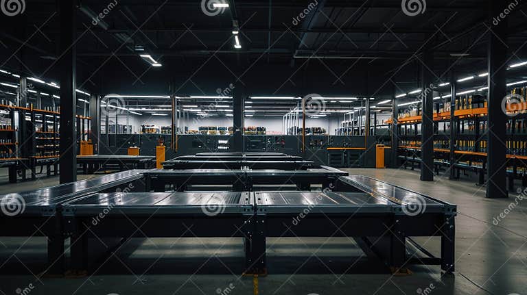 A Panoramic Image of a Fully Automated Robotic Dark Store Warehouse ...