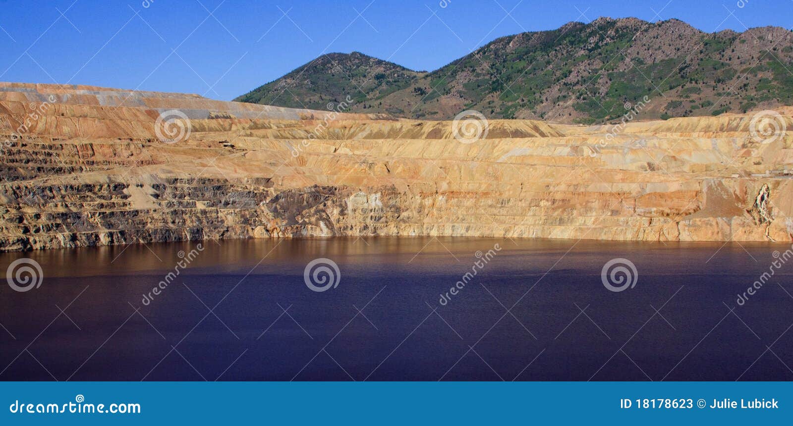 Panoramic Image of an Open Pit Copper Mine Stock Image - Image of acid ...