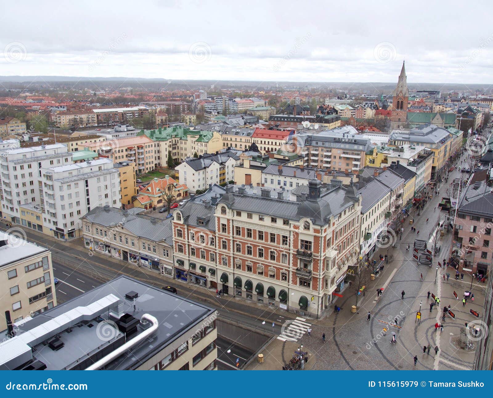 Panoramic image of Orebro editorial stock image. Image of historic ...