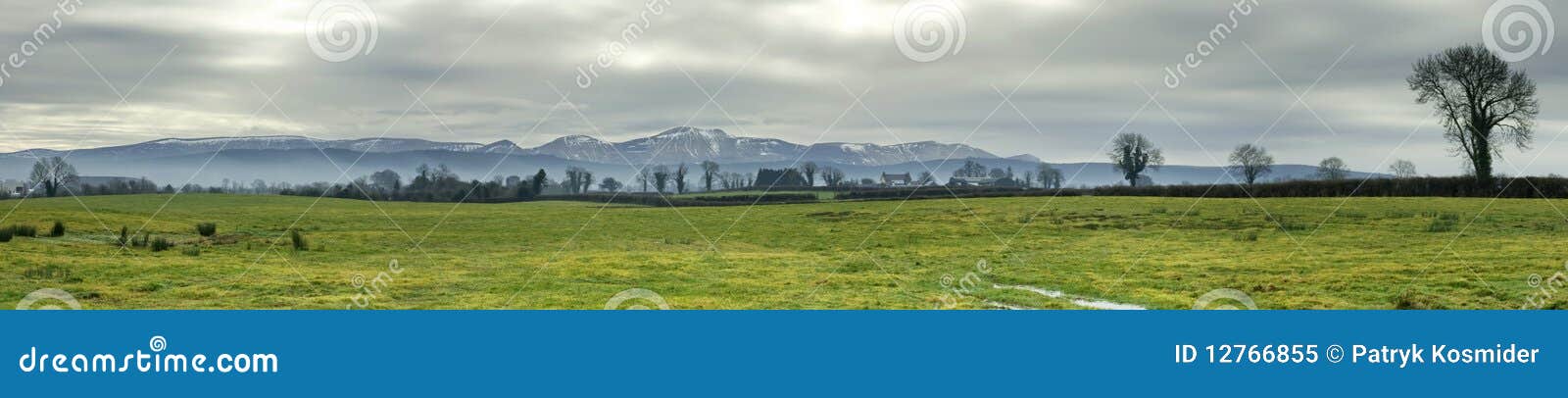 Panoramic irish meadow stock image. Image of ring, meadows - 12766855