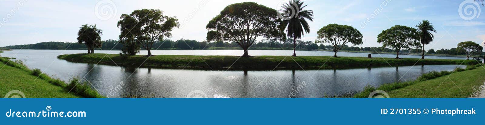 Panoramic lake view stock image. Image of trees, reflecting - 2701355