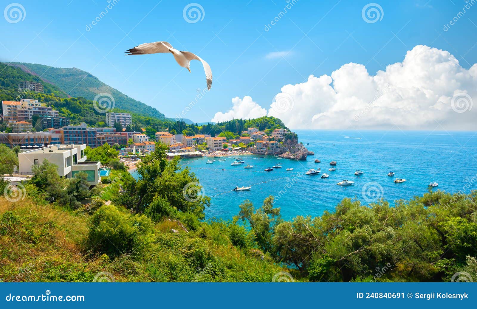 Panoramic Landscape of Budva Stock Image - Image of landmark, outdoors ...