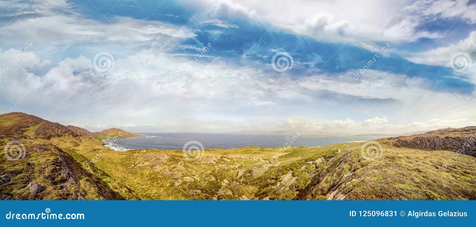 Panoramic Landscape of Cod`s Head, Beara Peninsula Stock Image - Image ...