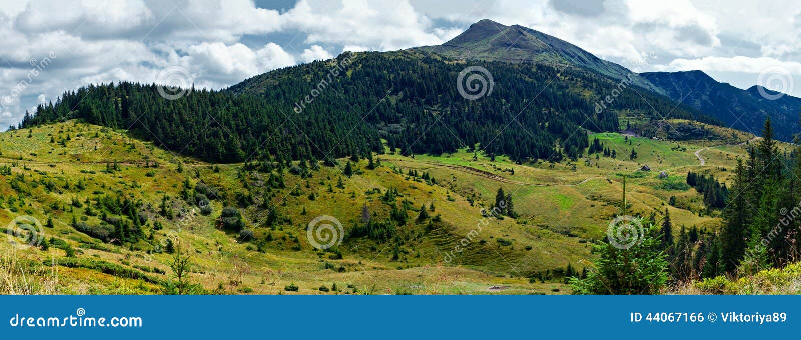 Panoramic Landscape with Low Hills Stock Photo - Image of panorama ...