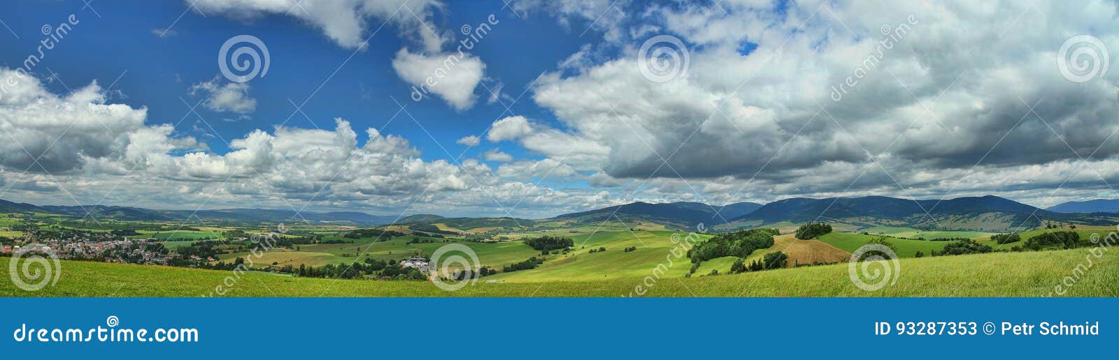 Panoramic landscape photo stock image. Image of hills - 93287353