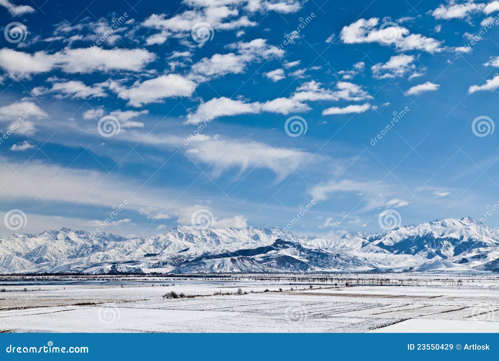 Panoramic Landscape. Snow Mountains Stock Image - Image of horizont ...