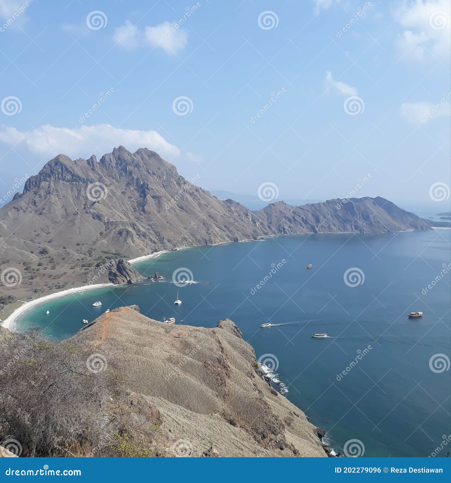 Panoramic Landscape View of Padar Island, Indonesia. Stock Photo ...