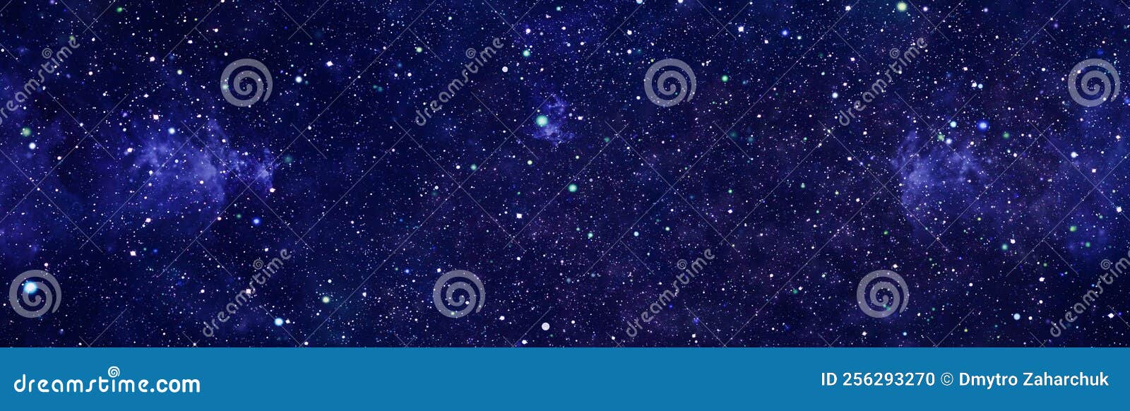 Panoramic Looking into Deep Space. Dark Night Sky Full of Stars Stock ...