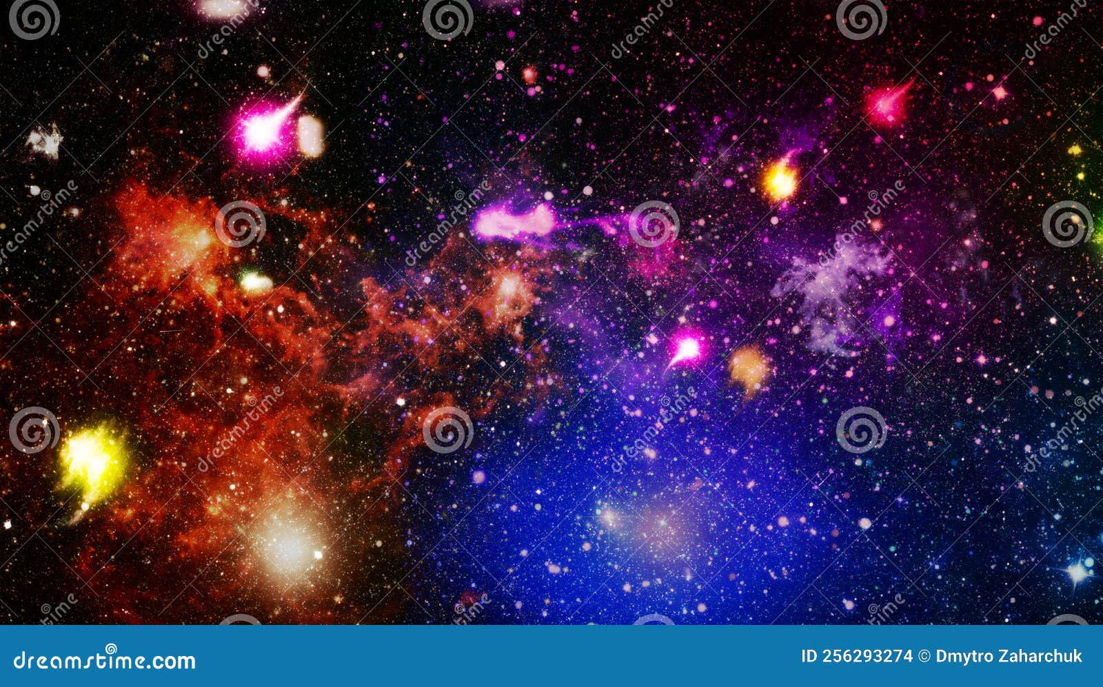 Panoramic Looking into Deep Space. Dark Night Sky Full of Stars Stock ...