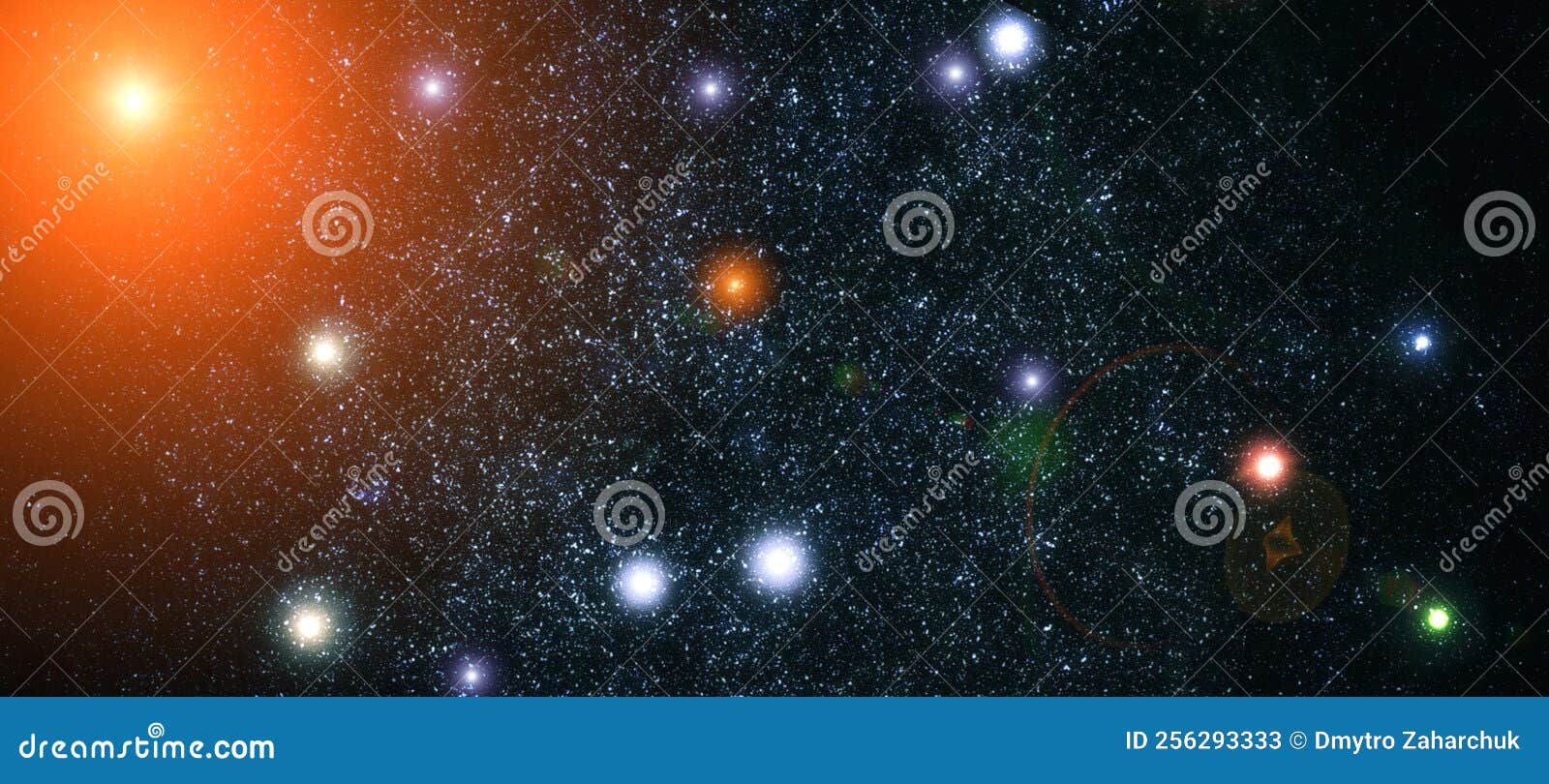 Panoramic Looking into Deep Space. Dark Night Sky Full of Stars. the ...