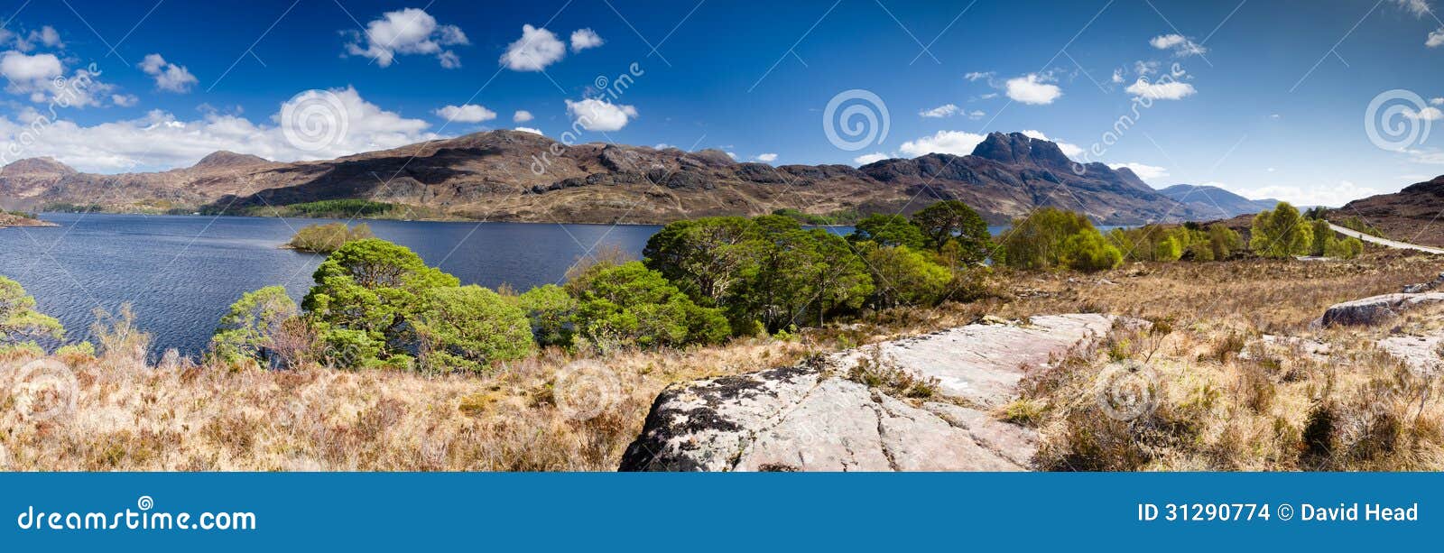 Panoramic of Mount Slioch and Loch Maree Stock Photo - Image of slioch ...