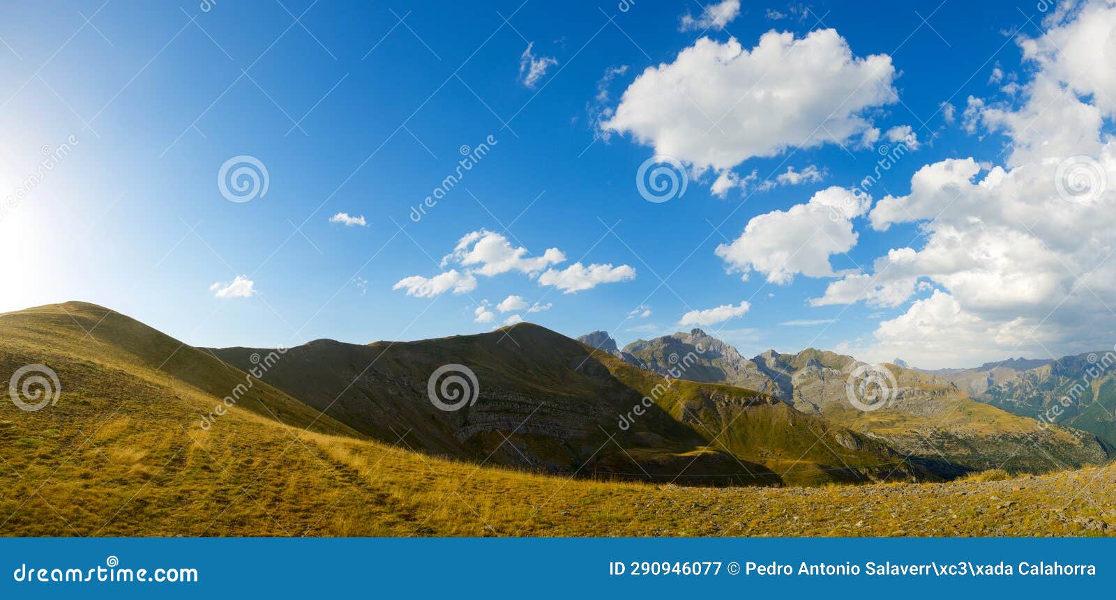 Panoramic Mountain Landscape in Spanish Pyrenees Stock Image - Image of ...