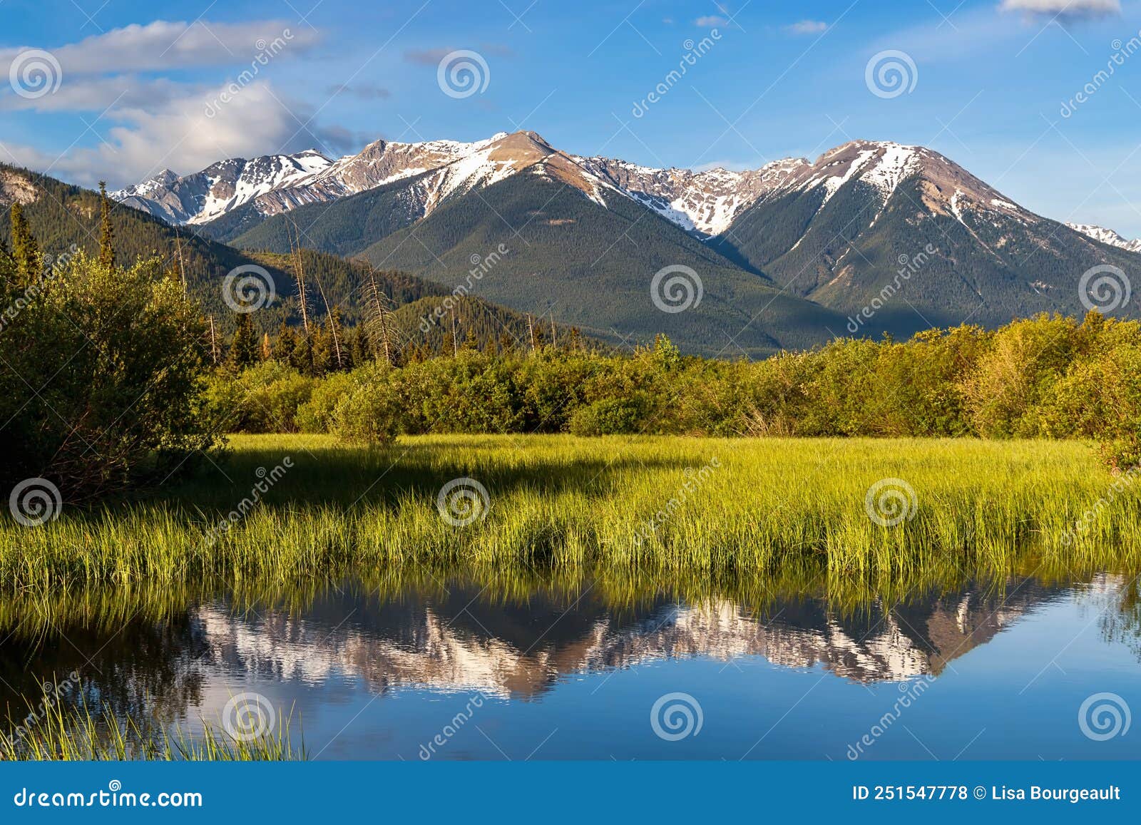 Panoramic Mountain Reflections on a Banff Lake Stock Photo - Image of ...