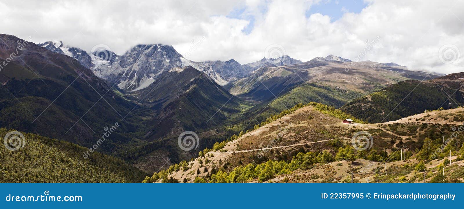 Panoramic Mountain Scene stock image. Image of chinese - 22357995