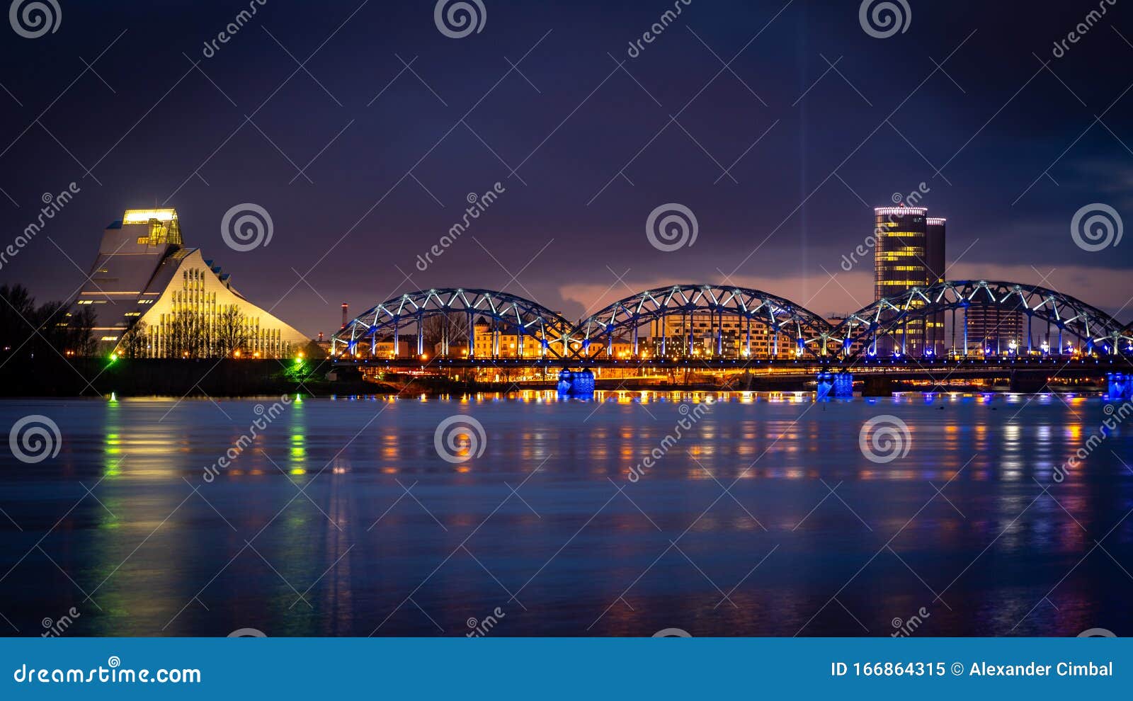 Panoramic View of Riga Along the Daugava River, Latvia Stock Image ...
