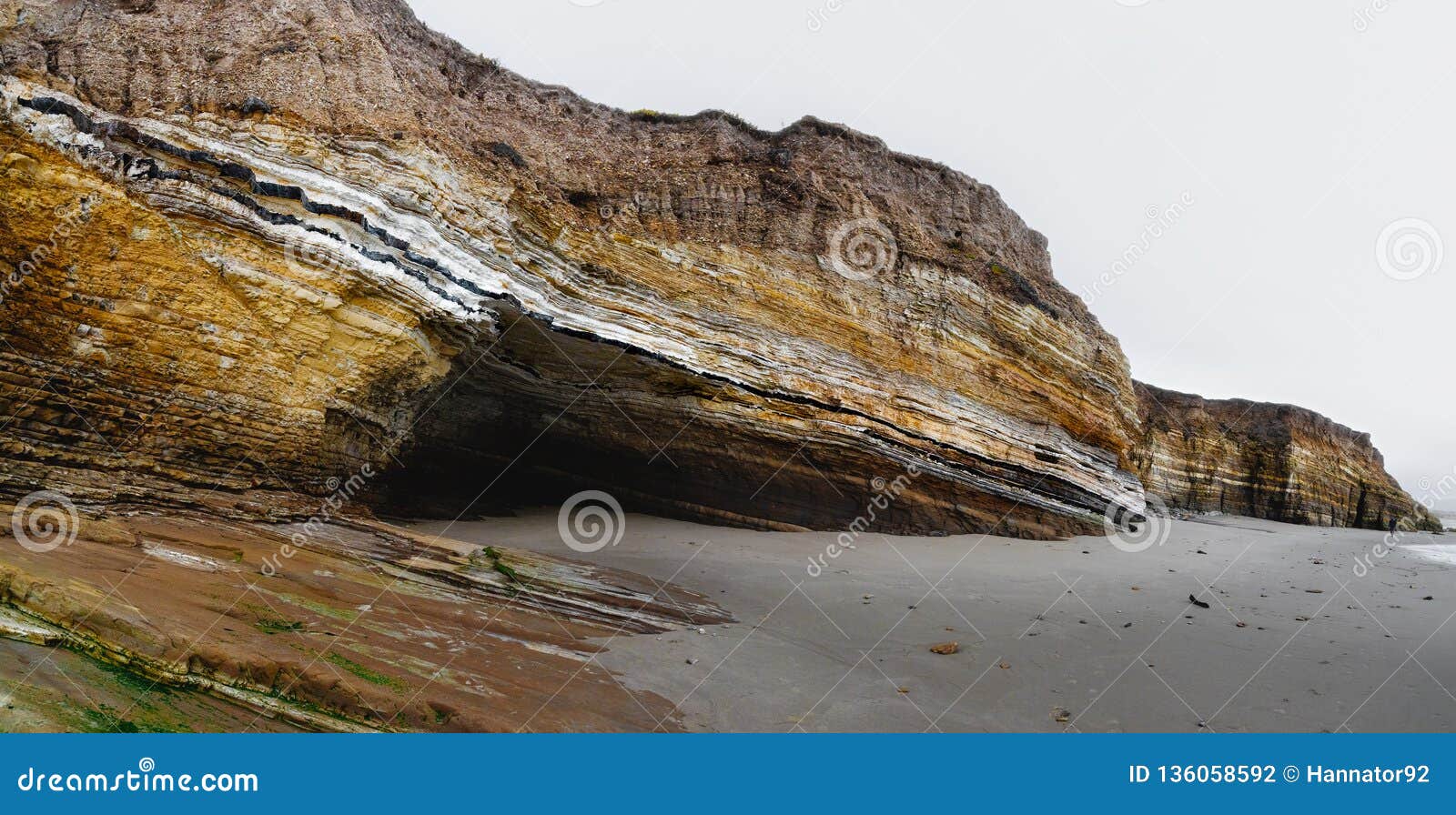 Panoramic Ocean View and Cliffs on the Beach, Giant Limestone Formation ...