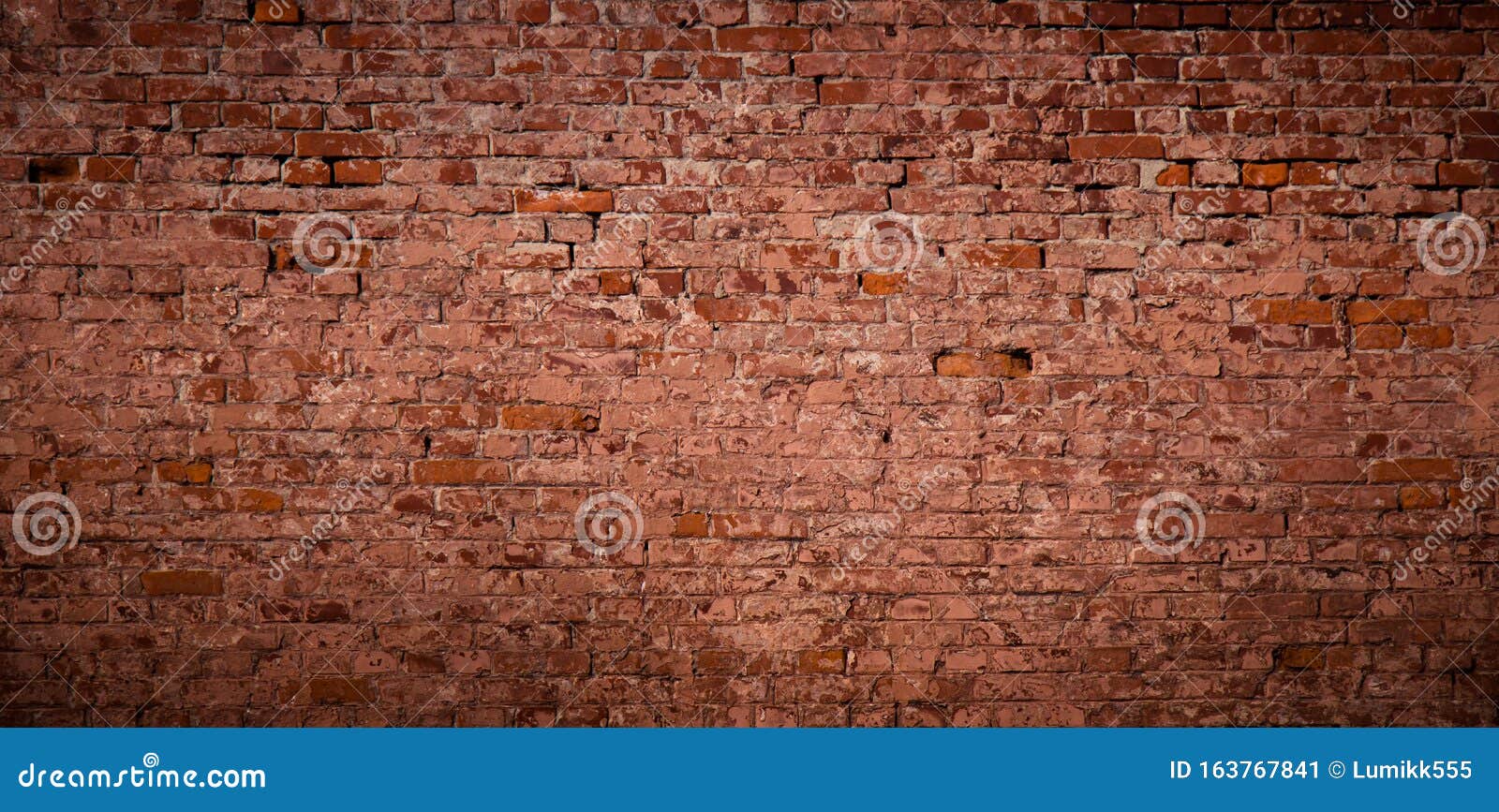 Panoramic Old Messy Red Brick Wall Background Stock Image - Image of ...