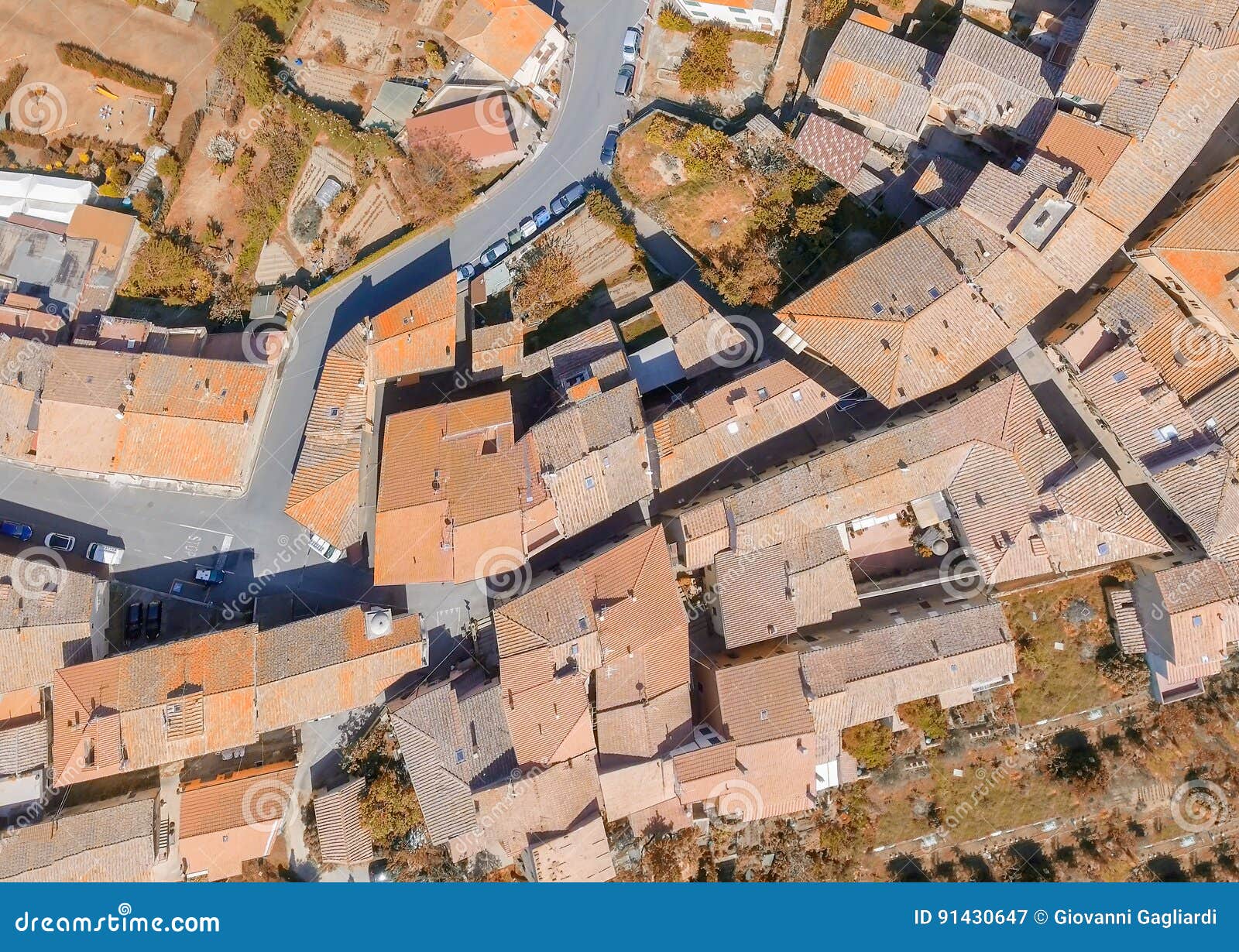 Panoramic Overhead View of Tuscan Town Stock Image - Image of tuscany ...