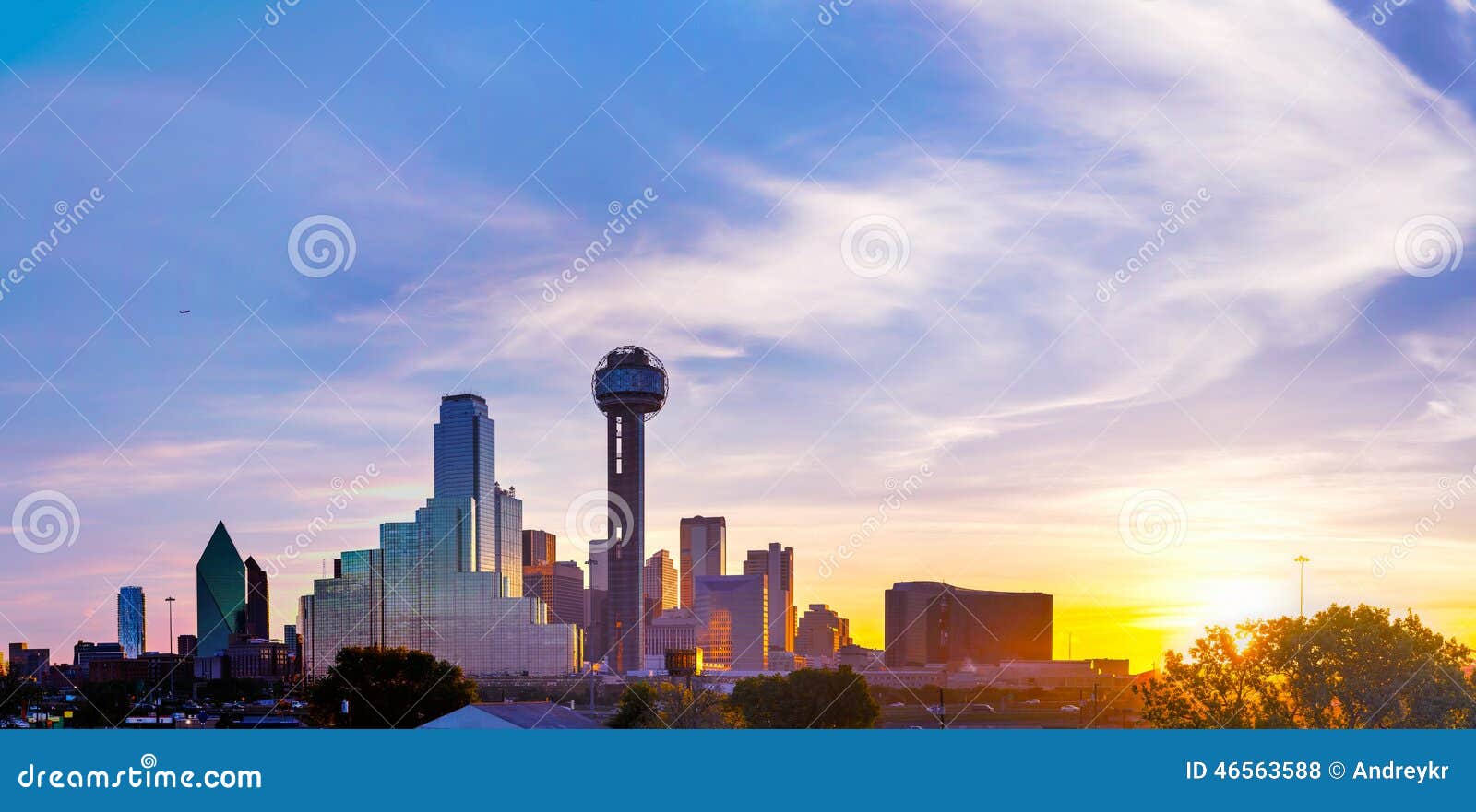 Panoramic Overview of Downtown Dallas Stock Photo - Image of skyline ...
