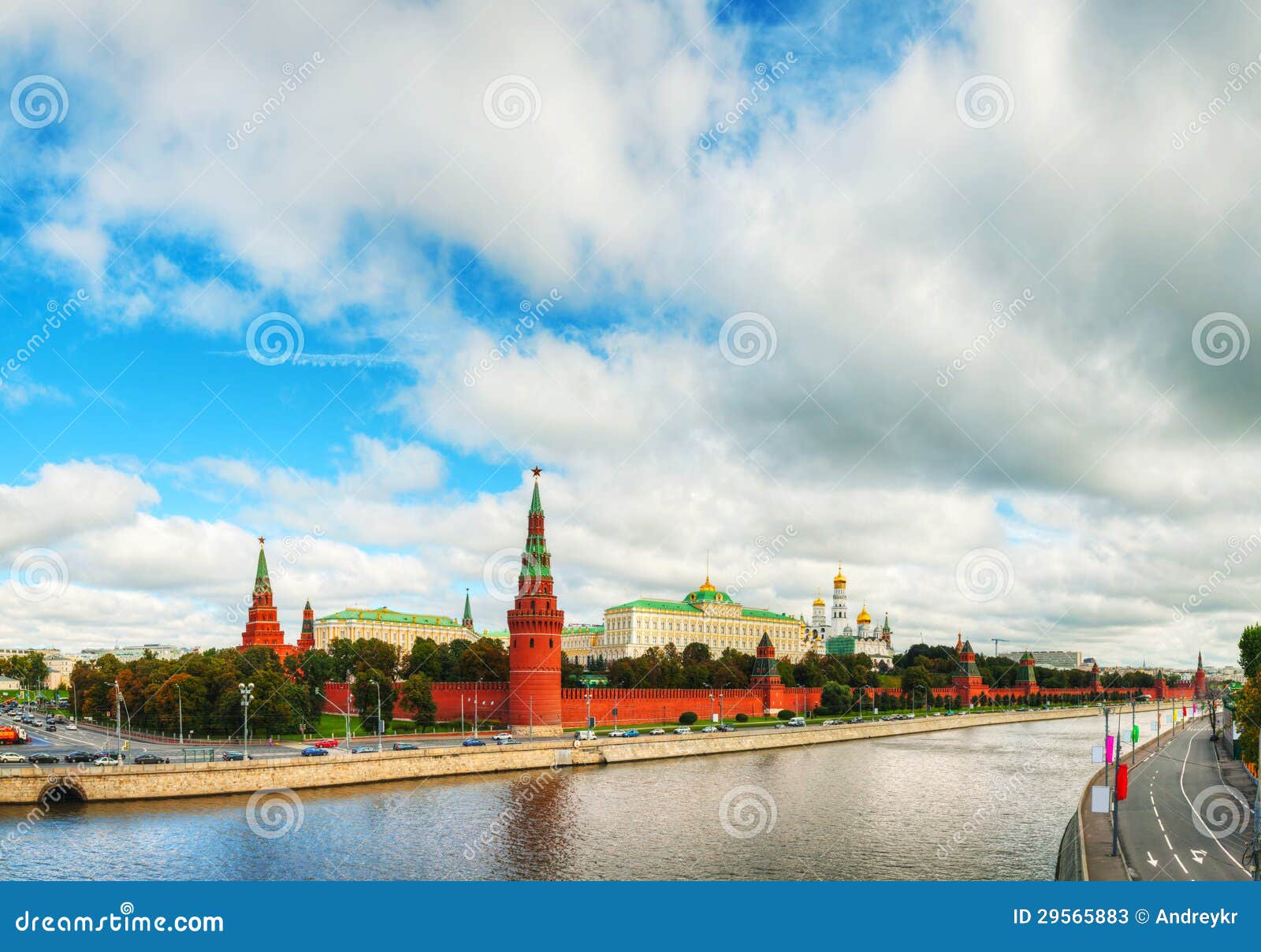 Panoramic Overview of Downtown Moscow with Kremlin Stock Image - Image ...