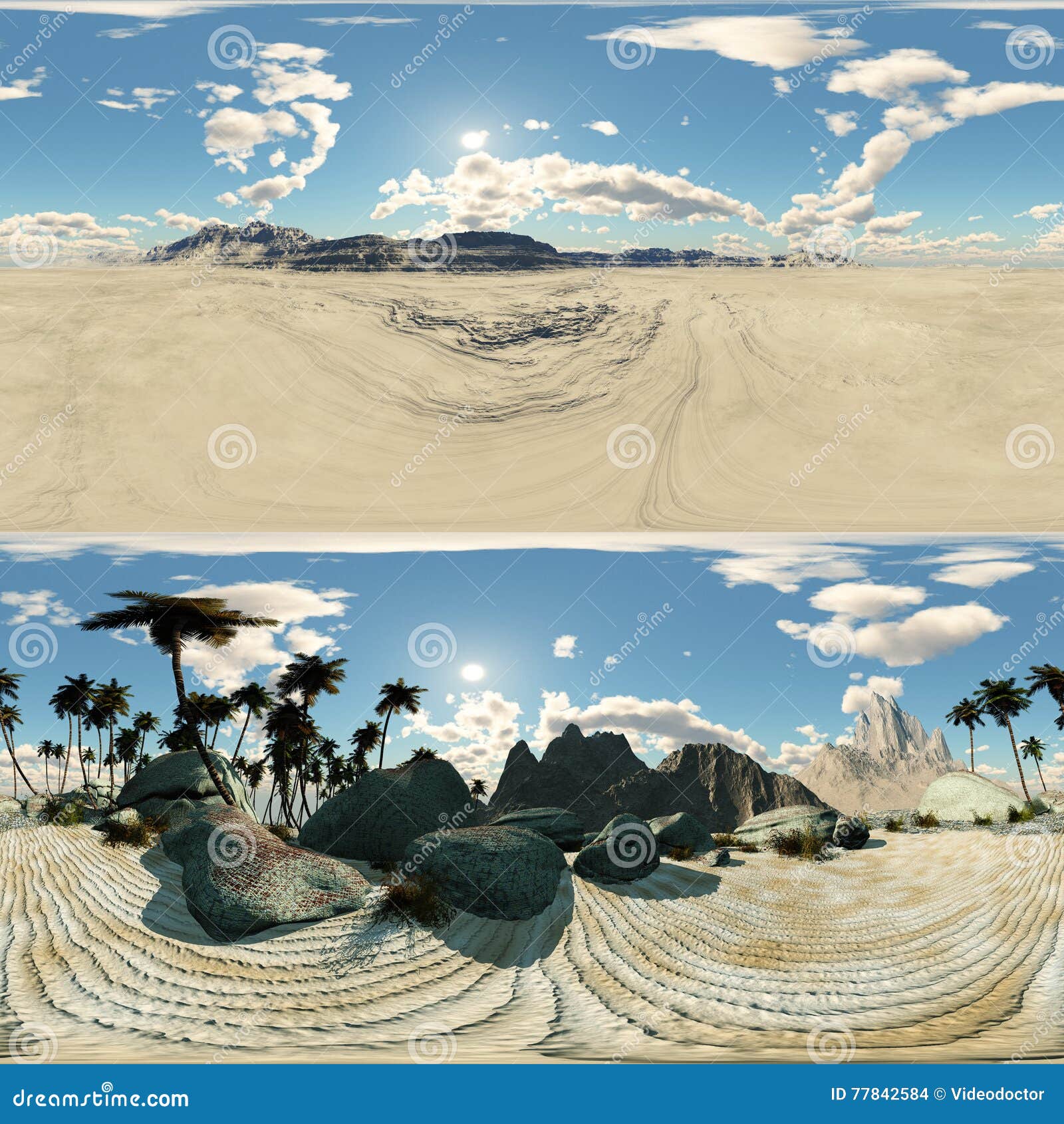 360 Degree Desert Landscape. Equirectangular Projection, Environment ...