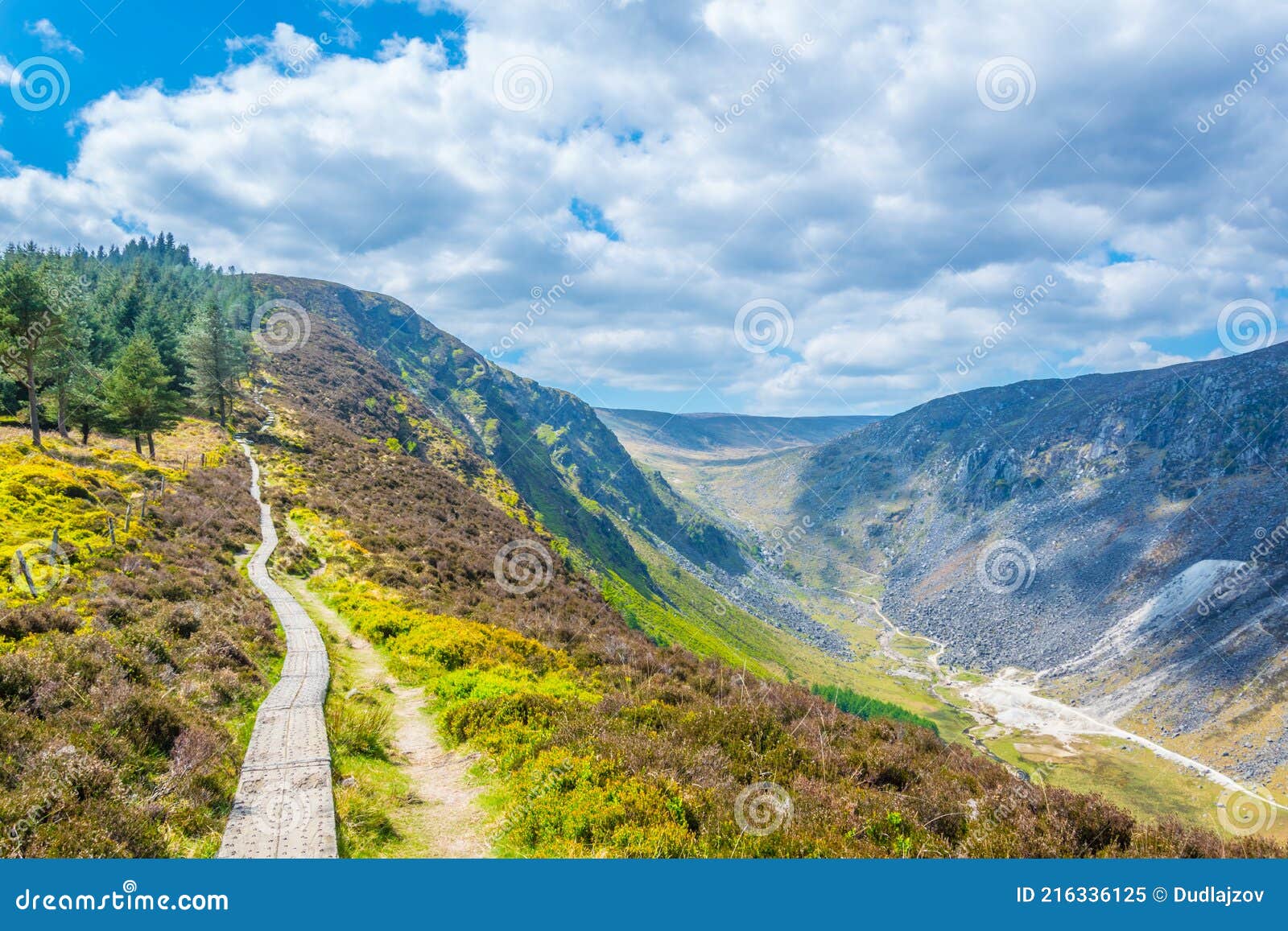 A Panoramic Path Winding Over Glendalough, Ireland Stock Image - Image ...