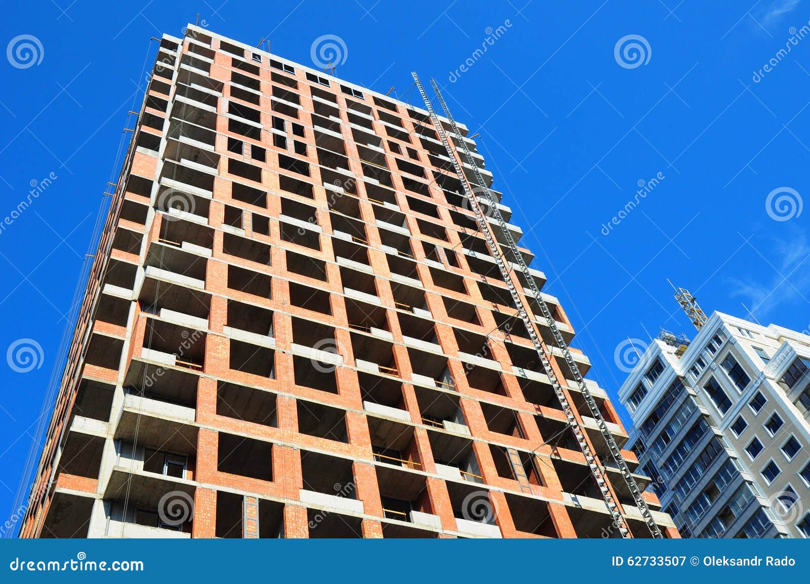 Panoramic and Perspective Wide Angle View To High-rise Building Under ...