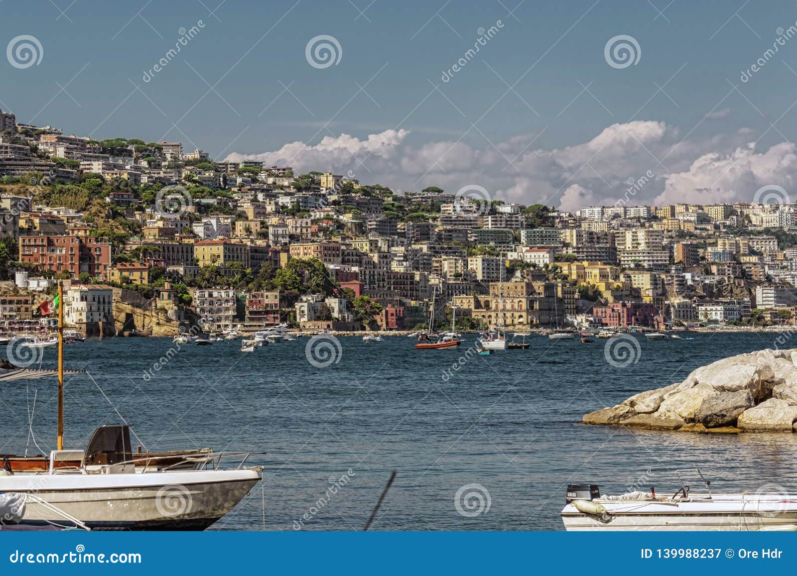 Landscape View of the Bay of Naples Stock Image - Image of outdoor ...