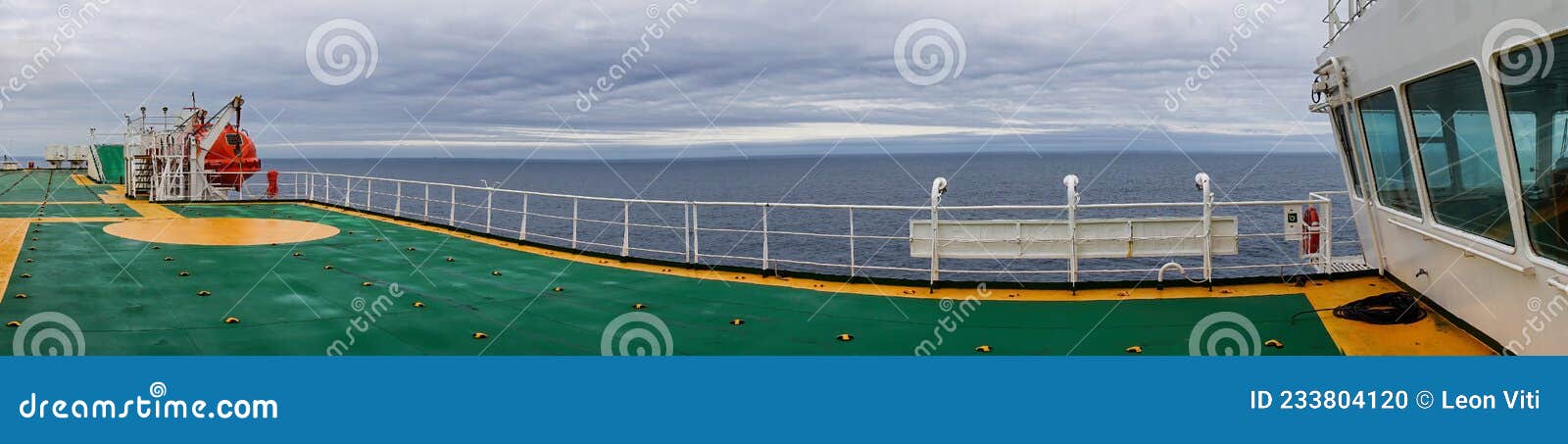 Panoramic Photo of Big Roro Ship Deck Stock Photo - Image of panoramic ...