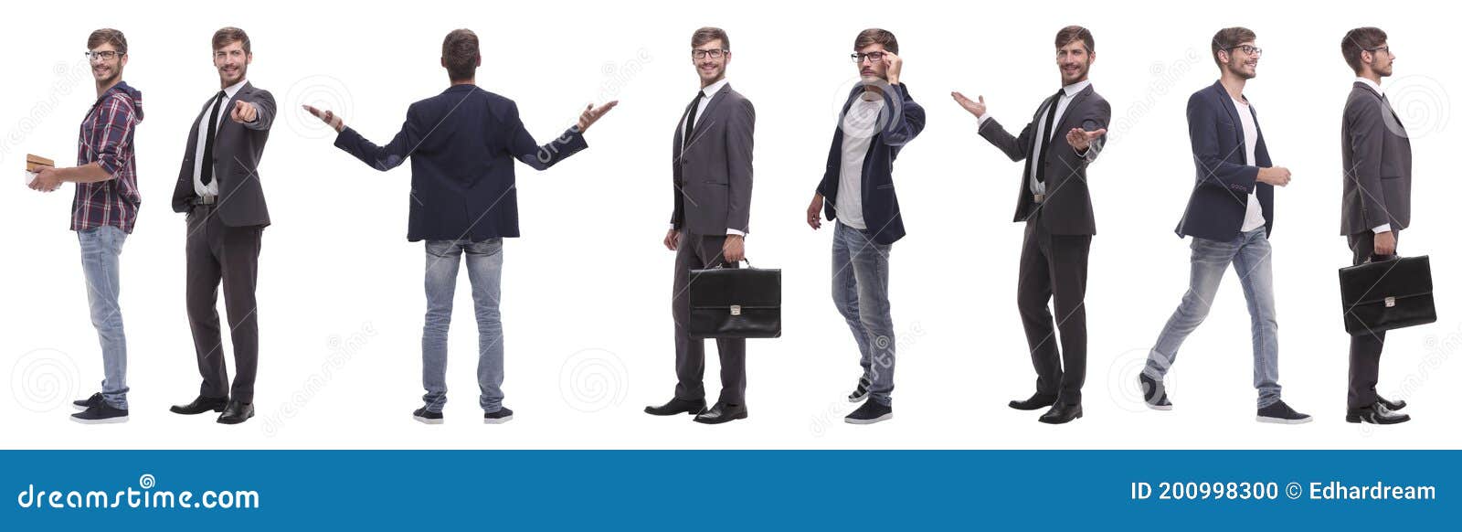 Panoramic Photo Collage Engineer Architect Isolated on White Stock ...