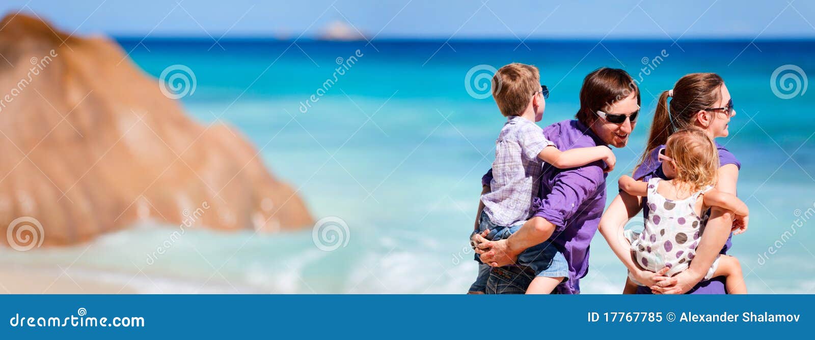 Panoramic Photo of Family on Vacation Stock Image - Image of mother ...