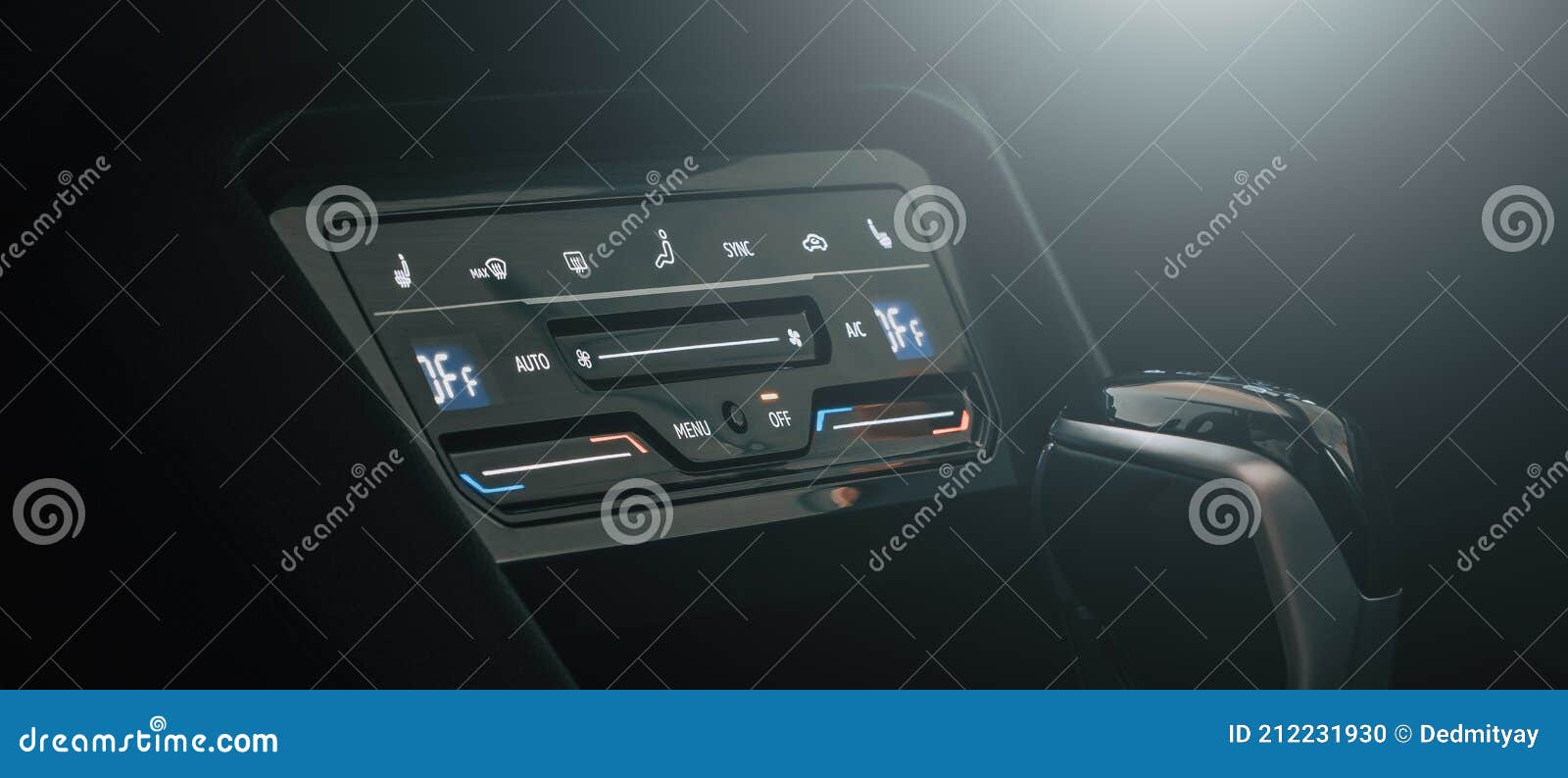 Panoramic Photo of New Modern Sensor Car Climate Control Panel or ...