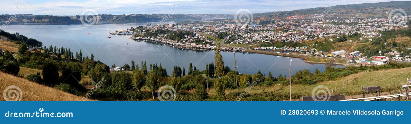 Panoramic Photograph of Castro, Chiloe Island. Stock Image - Image of ...