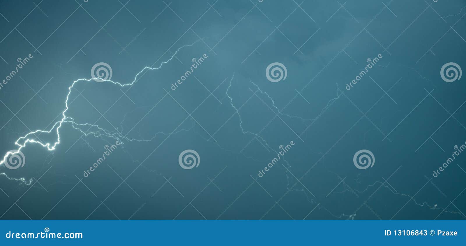 Panoramic Photograph Lightning Flashes Stock Image - Image of ...