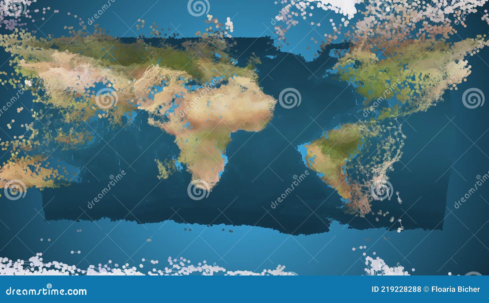 Panoramic Planet Map with Texture Surface in 4k Video. Stock Footage ...