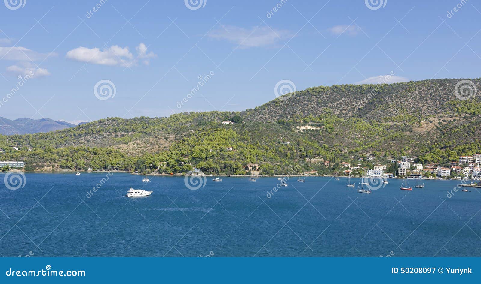 Panoramic Port Photos Poros Stock Image - Image of cityscape, seaport ...