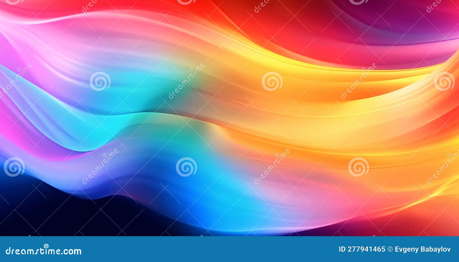 Panoramic Rainbow Background, Colorful Waves, Curved Lines - AI ...