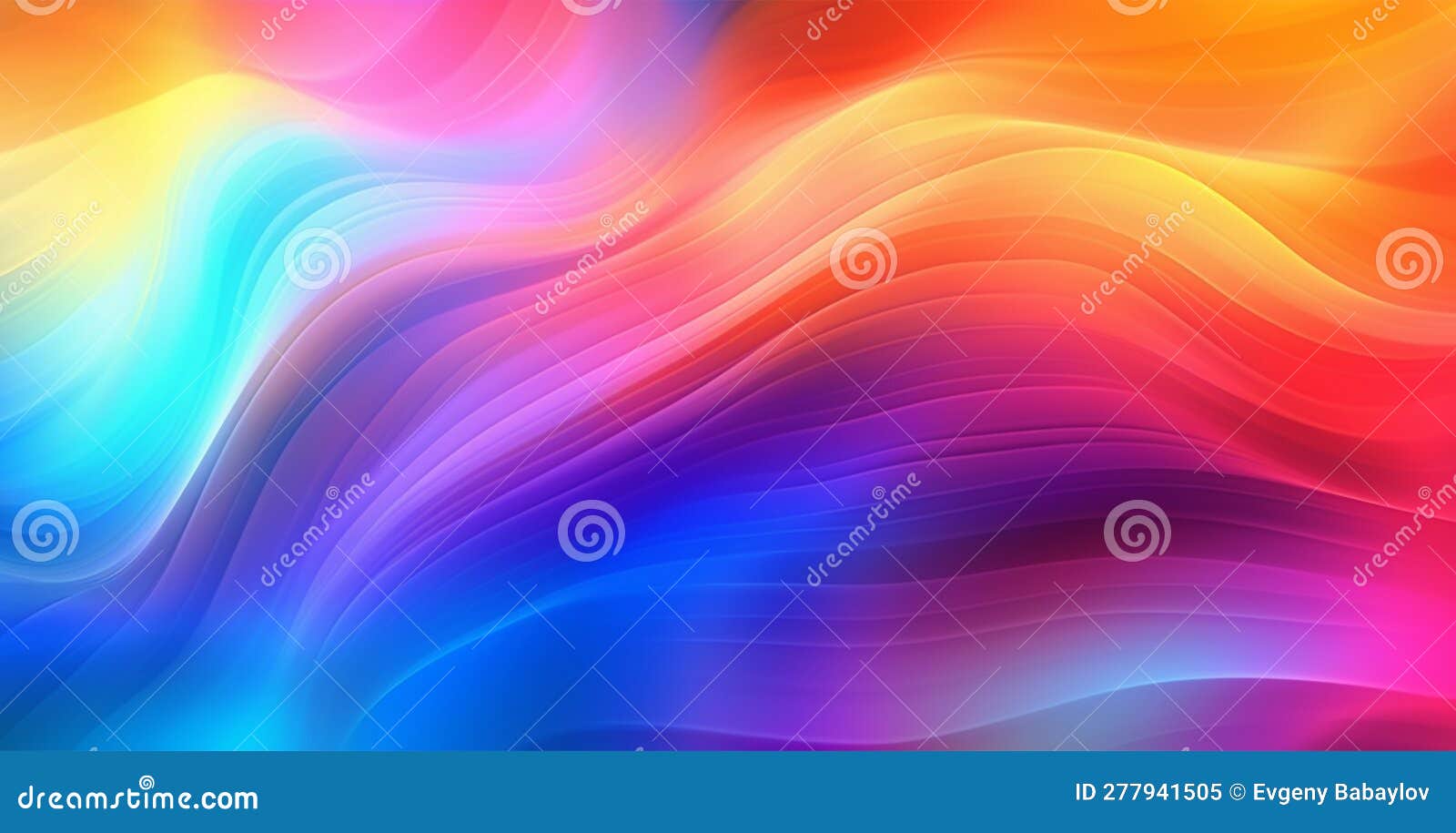 Panoramic Rainbow Background, Colorful Waves, Curved Lines - AI ...