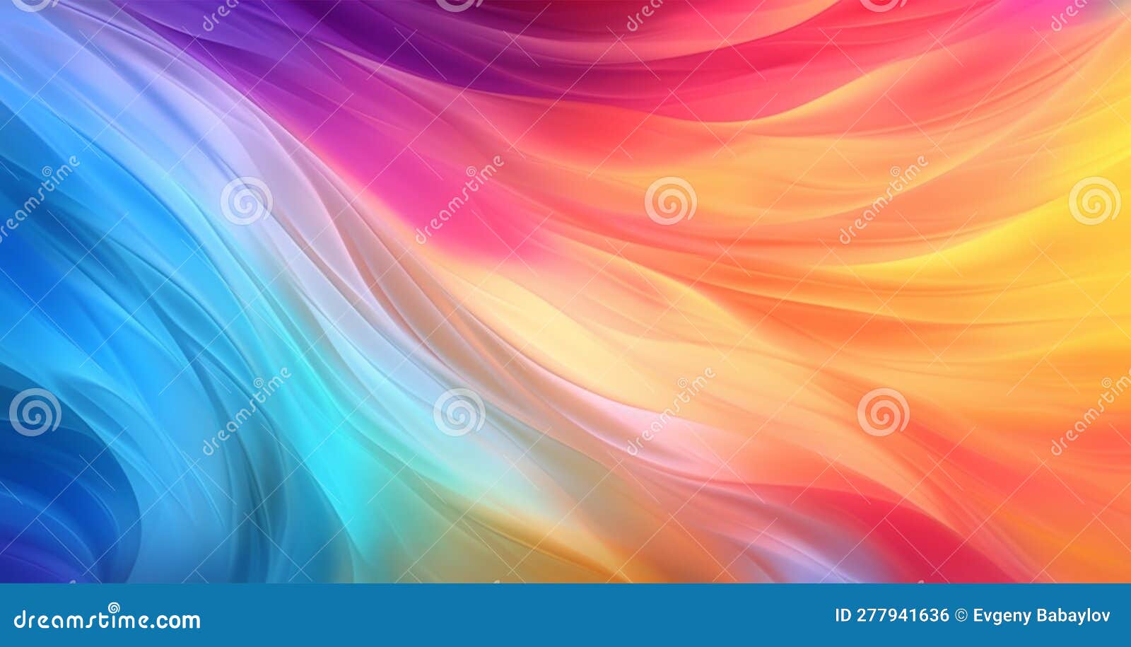 Panoramic Rainbow Background, Colorful Waves, Curved Lines - AI ...