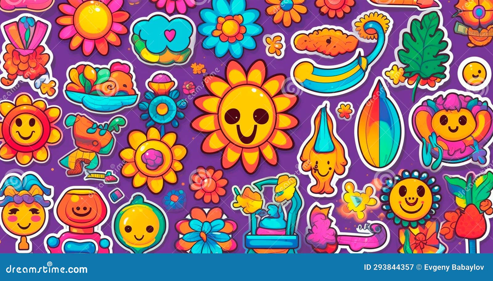 Panoramic Retro Animation Background of the 80s, Stylish Template - AI ...