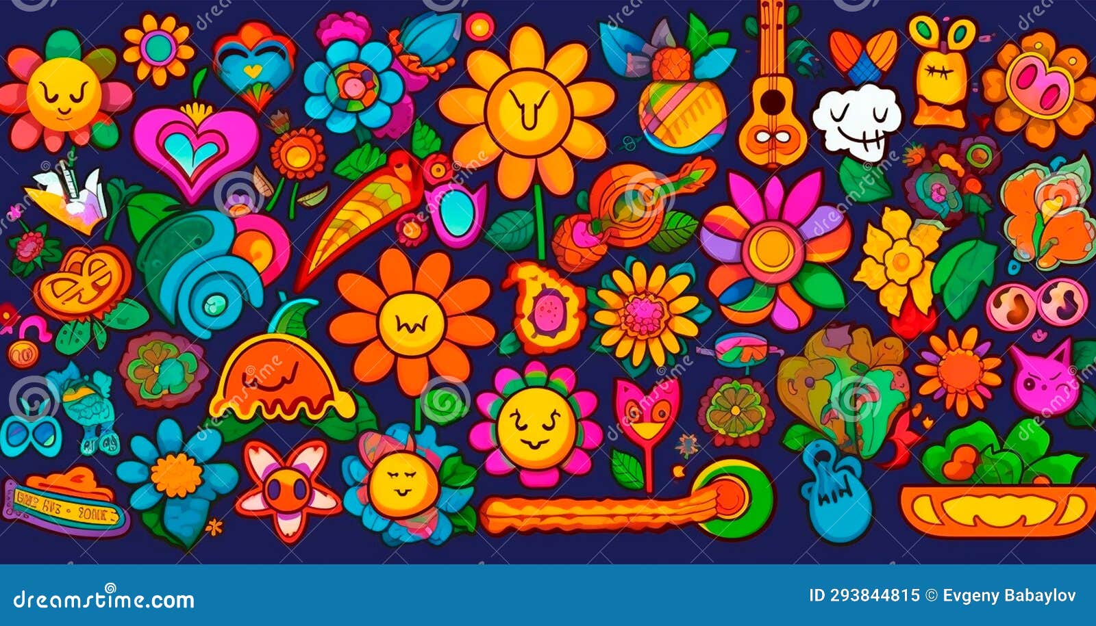 Panoramic Retro Animation Background of the 80s, Stylish Template - AI ...