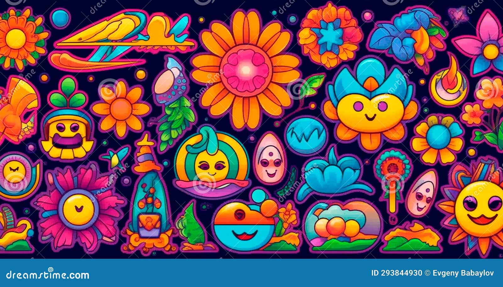 Panoramic Retro Animation Background of the 80s, Stylish Template - AI ...